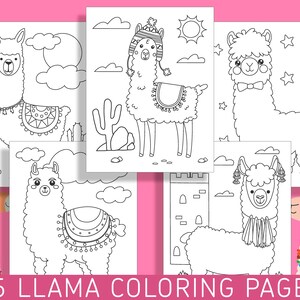 15 Fun and Adorable Llama Coloring Pages for Kids and Adults, PDF File ...