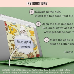 Cups and Teapots Binder Cover, 10 Printable & Editable Binder Covers ...