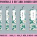 Flowers and Leaves Binder Cover, 10 Printable & Editable Covers+spines ...