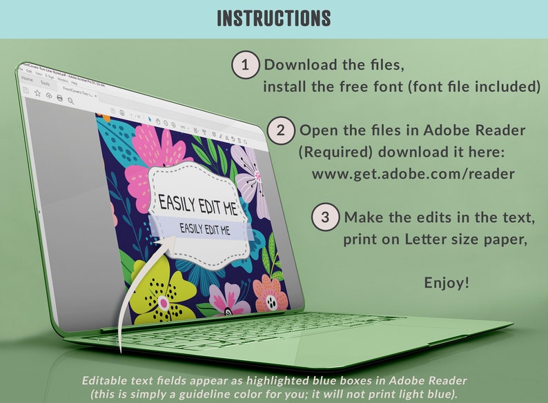 Binder Cover and Spine 10 Printable/editable Covers Spines | Etsy