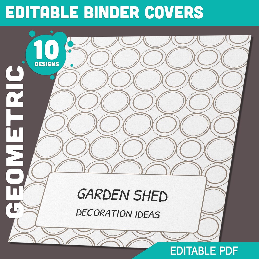 Binder Cover Page, 10 Printable & Editable Binder Covers+spines, Binder ...