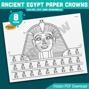 Ancient Egypt Paper Crown Templates – 4 Fun Printable Headband Designs ...