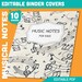 Musical Notes Binder Cover, 10 Printable/editable Covers+spines ...