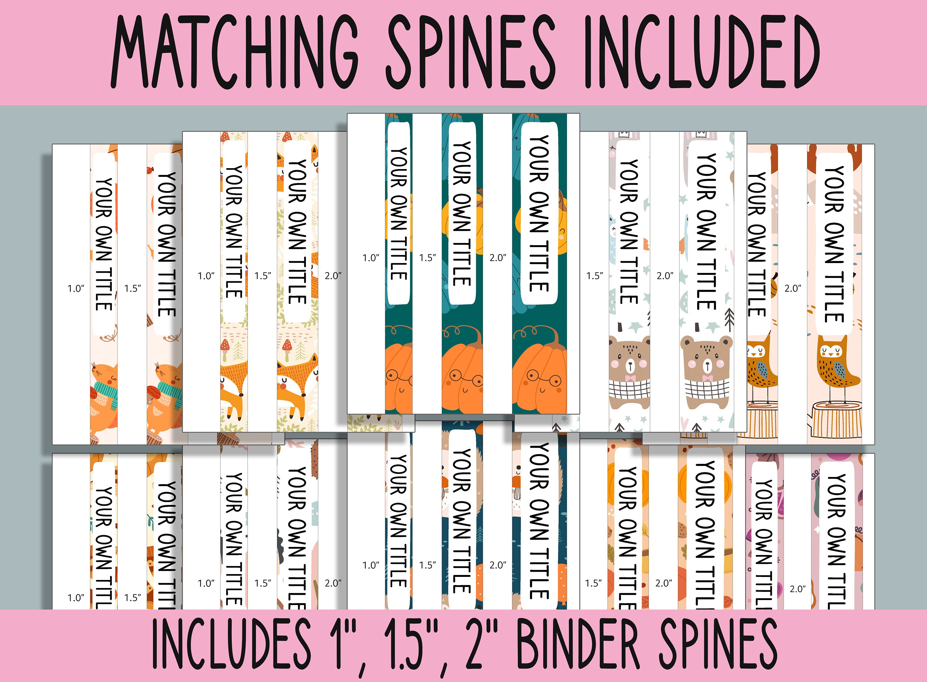 10 Editable Fall / Autumn Binder Covers, Includes 1, 1.5, 2 Spines ...