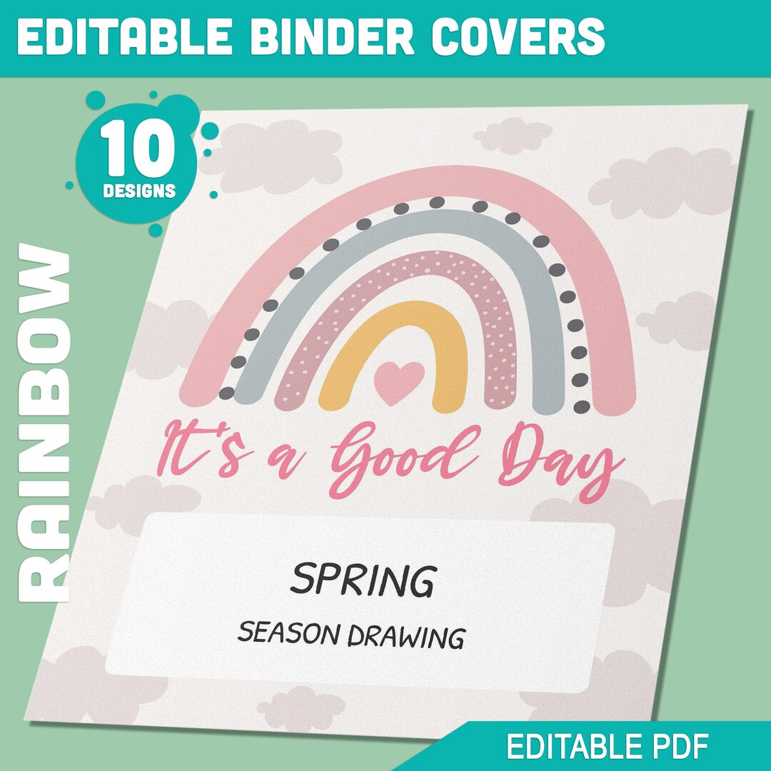 Binder Cover Printable, 10 Covers+spines, Printable, Editable, Teacher ...