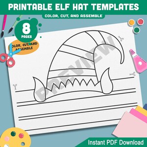 Printable Elf Hat Crown Craft Templates: Festive Christmas Activity for ...