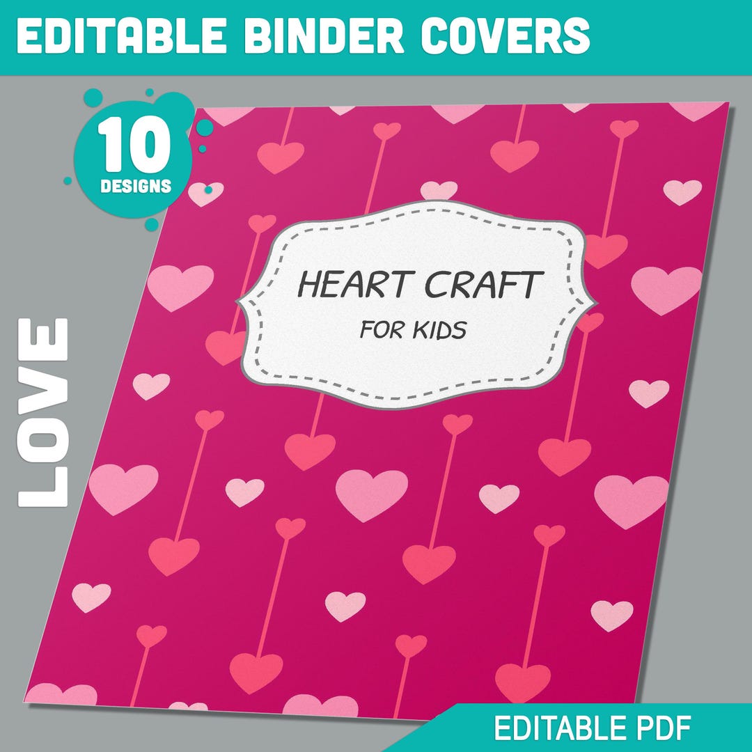Binder Cover Pink, 10 Printable & Editable Binder Covers+spines, Binder ...