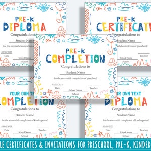 Certificate Template, Editable End of Year Diplomas, Certificates, and ...