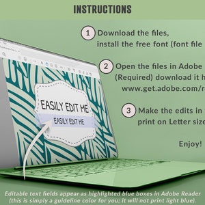 Tropical Leaves Binder Cover, 10 Printable & Editable Covers+spines ...