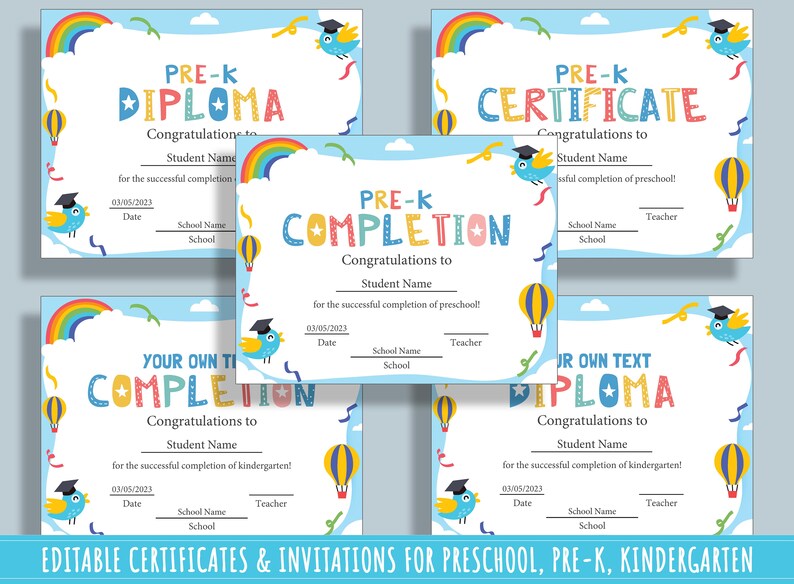 Editable Little Graduates: Preschool and Kindergarten - Etsy