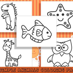 25 Simple Animal Coloring Pages for Preschool and Kindergarten, PDF ...