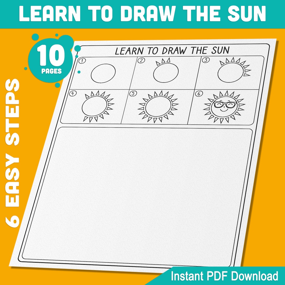 Learn to Draw the Sun for Kids: 6 Simple Steps + 5 Fun Coloring Pages ...