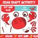 Cute Crab Craft Activity Color Cut and Glue for Prek to - Etsy