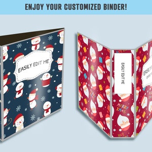 Christmas Gifts Santa Snowmen Candy Binder Cover, 10 Printable/editable ...
