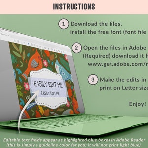 Various Birds Binder Cover, 10 Printable/editable Binder Covers ...