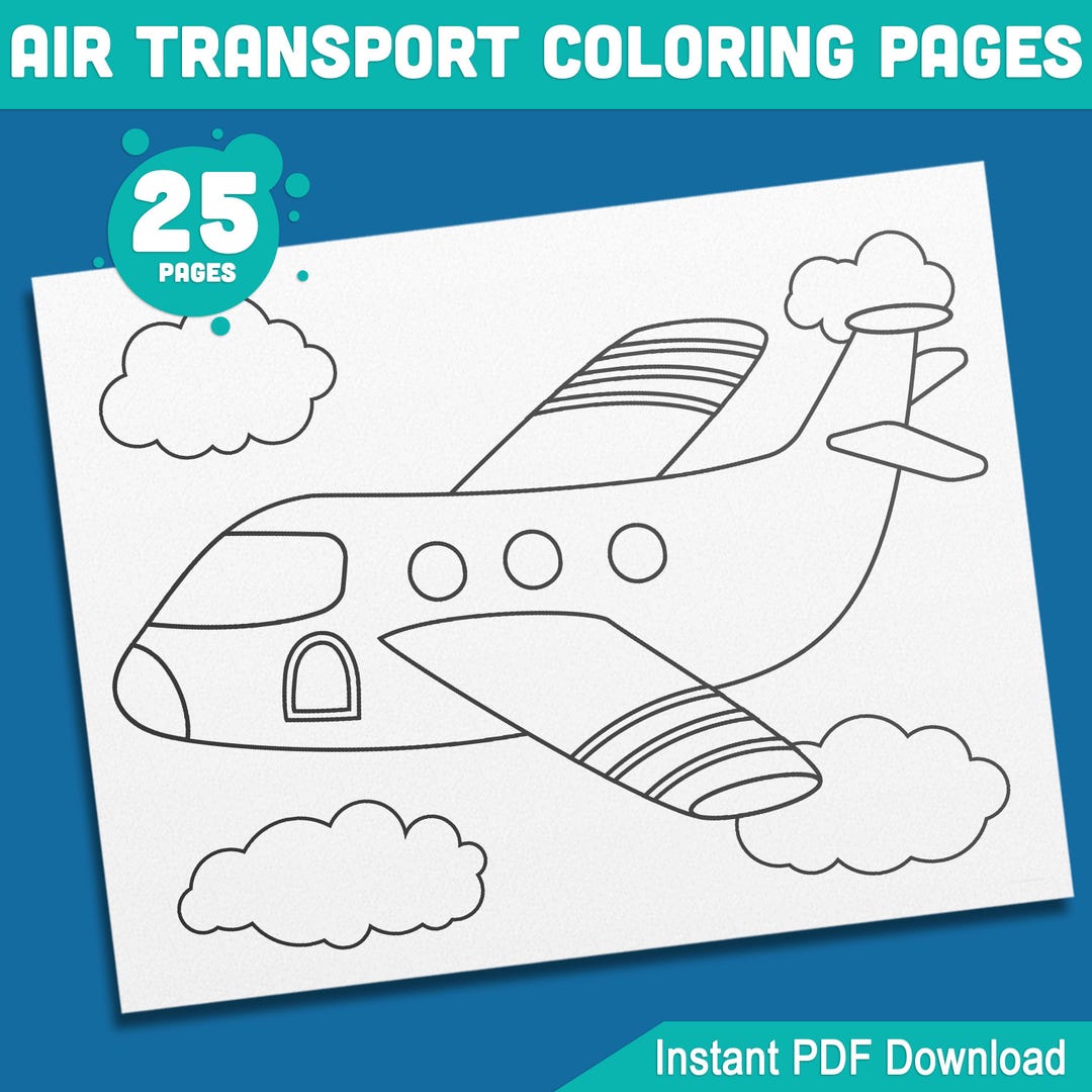 Up, Up, and Away: 25 Fun Air Transport Coloring Pages for Preschool ...