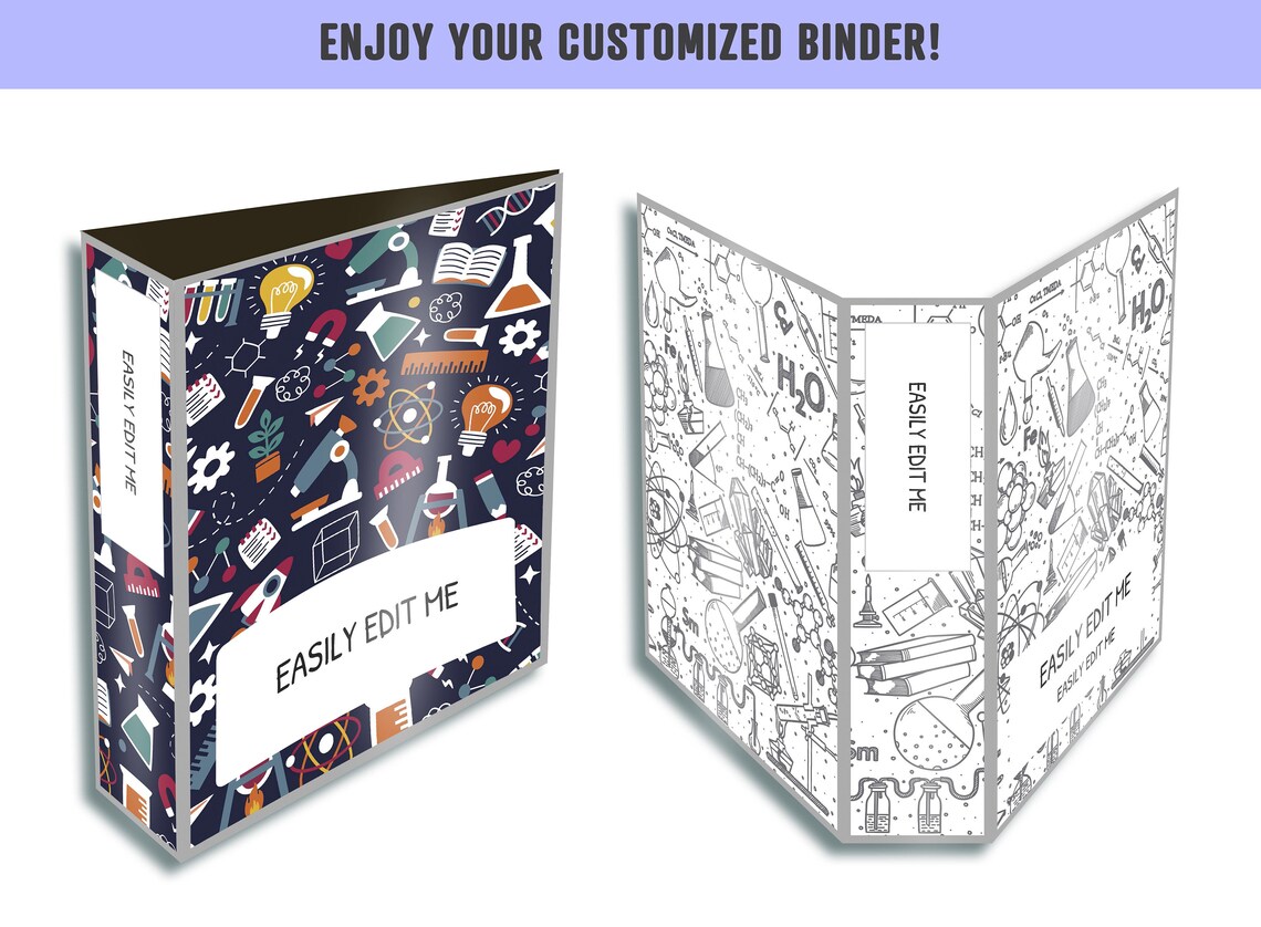 Science Binder Cover 10 Printable & Editable Coversspines - Etsy
