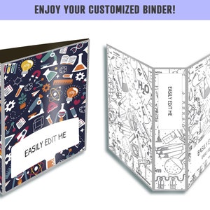 Science Binder Cover, 10 Printable & Editable Covers+spines, Binder ...