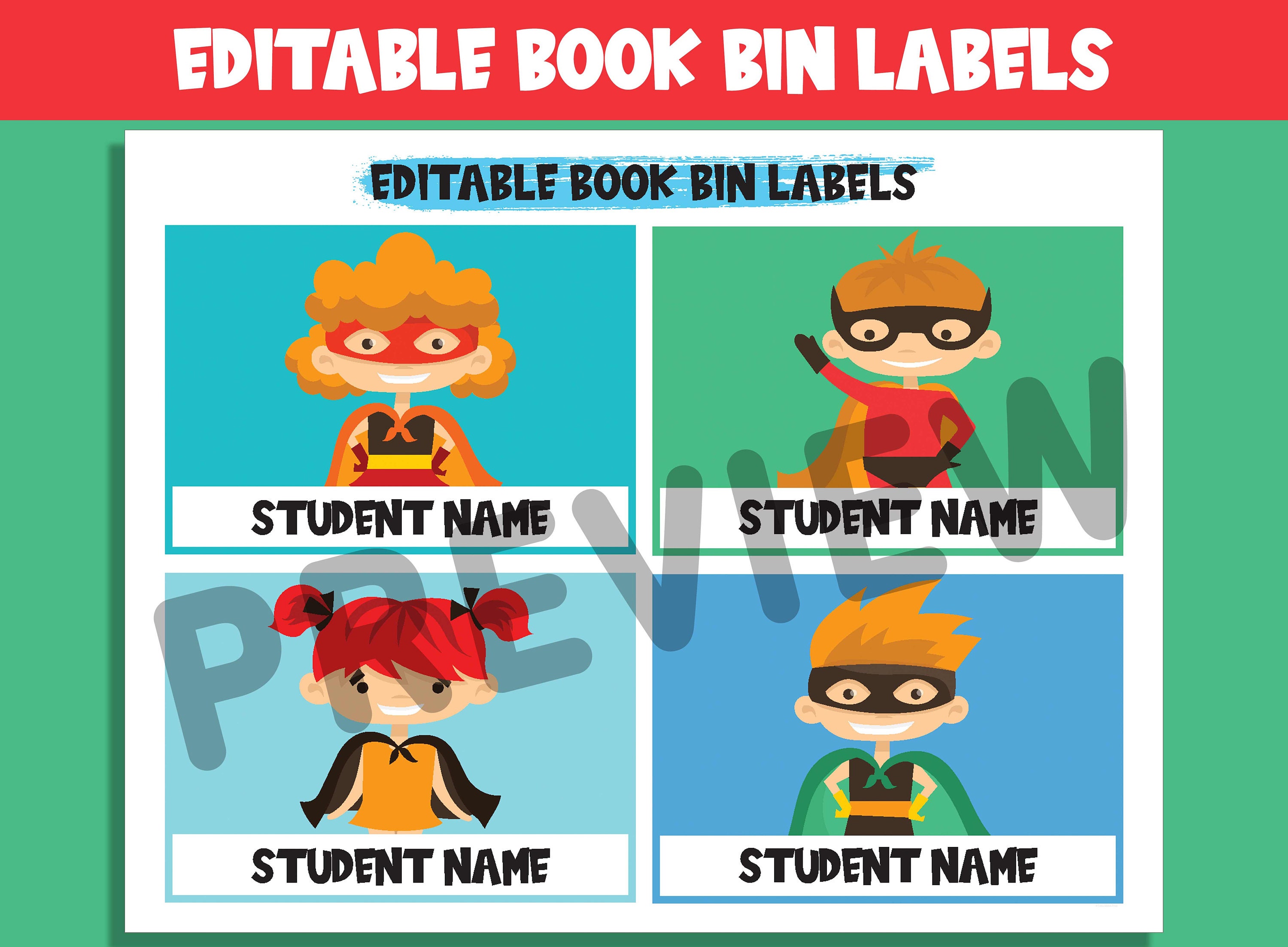 Editable Superhero Classroom Library Labels: Customize Your Literary ...