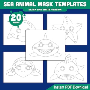 Printable Sea Animal Mask Templates: 20 Fun DIY Crafts for Kids, Pre ...