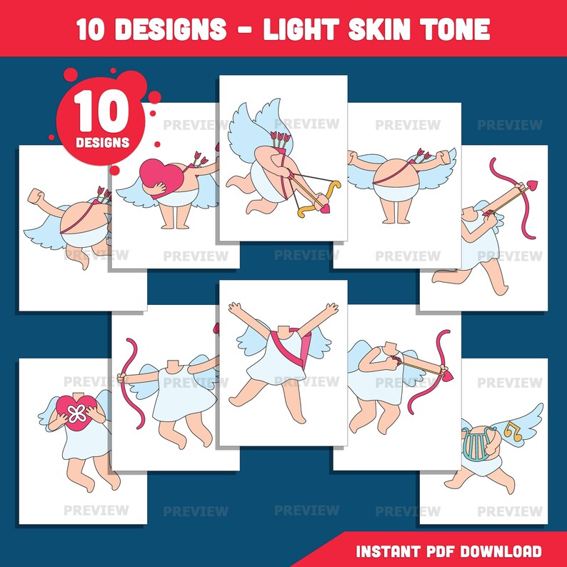 Valentine’s Day Cupid Templates, Add Your Own Face Crafts, Fun ...