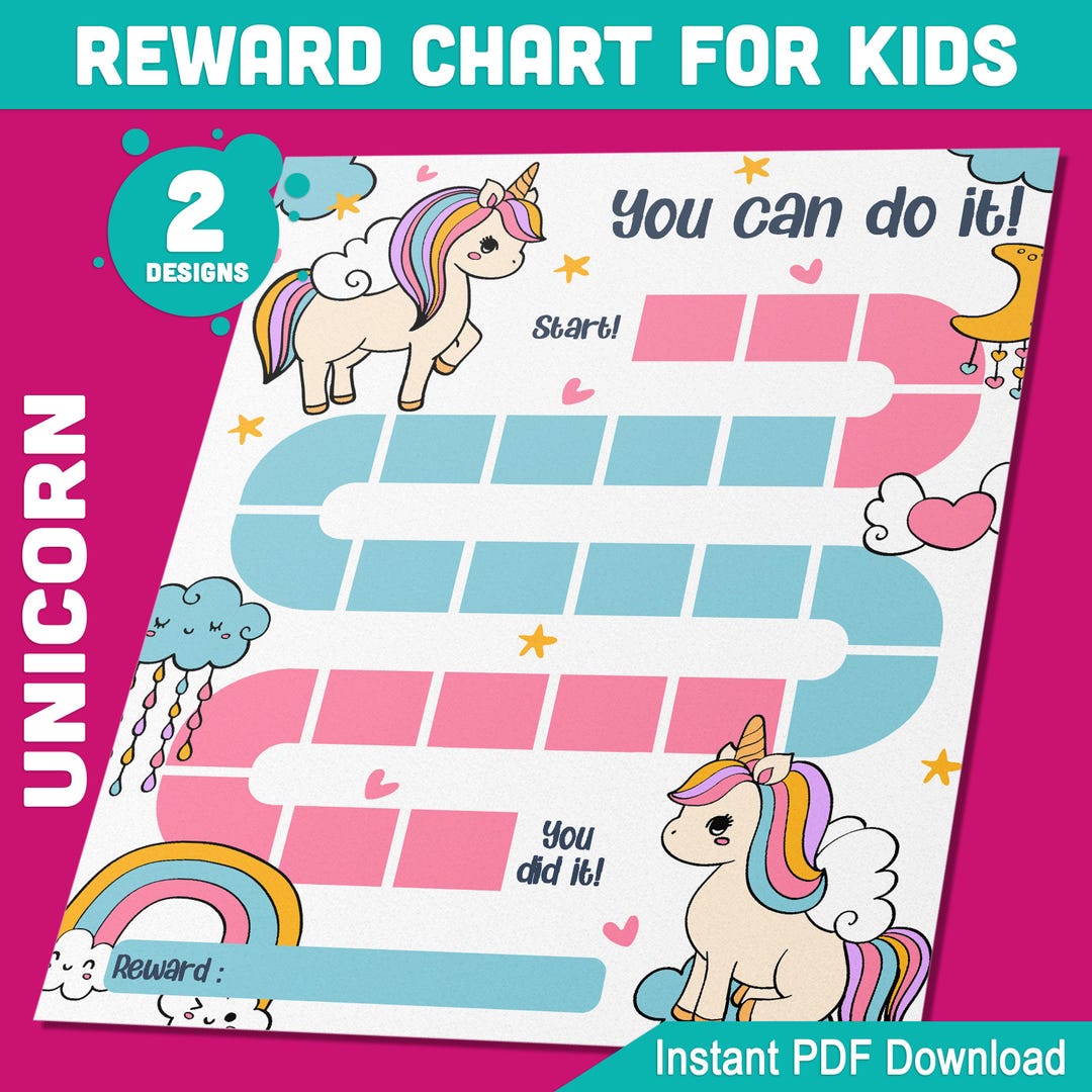 Printable Unicorn Reward Chart for Kids: Encourage Positive Behavior ...