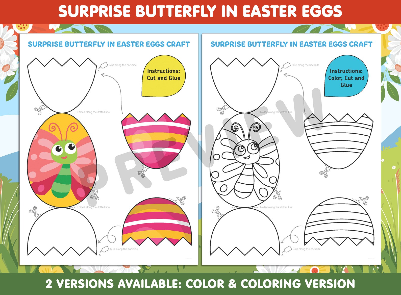 Fluttering Fun: Surprise Butterfly in Easter Eggs Craft Activity for ...