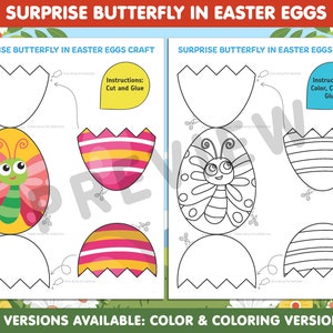 Fluttering Fun: Surprise Butterfly in Easter Eggs Craft Activity for ...