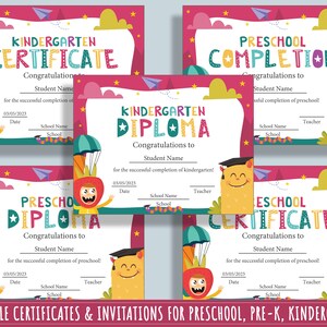 Colorful Pre-k Diploma, Certificate, and Invitation Templates - 37 ...