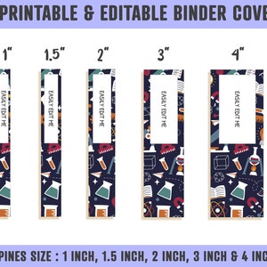 Science Binder Cover, 10 Printable & Editable Covers+spines, Binder ...
