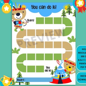 Printable Camping Animals Reward Chart for Kids: Encourage Positive ...