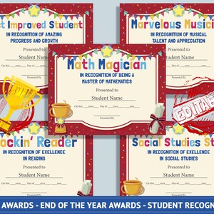 Editable Class Superlatives Awards, End of the Year Classroom Awards ...