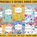 Back to School Pattern Binder Cover, 10 Printable/editable Binder ...