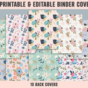 Flower Binder Cover, 10 Printable & Editable Binder Covers + Spines ...