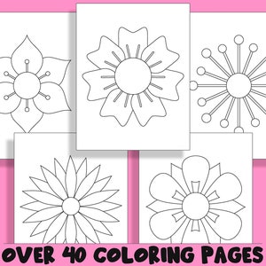 Simple Flower Coloring Pages for Kids: 40 Printable Pages – A High ...