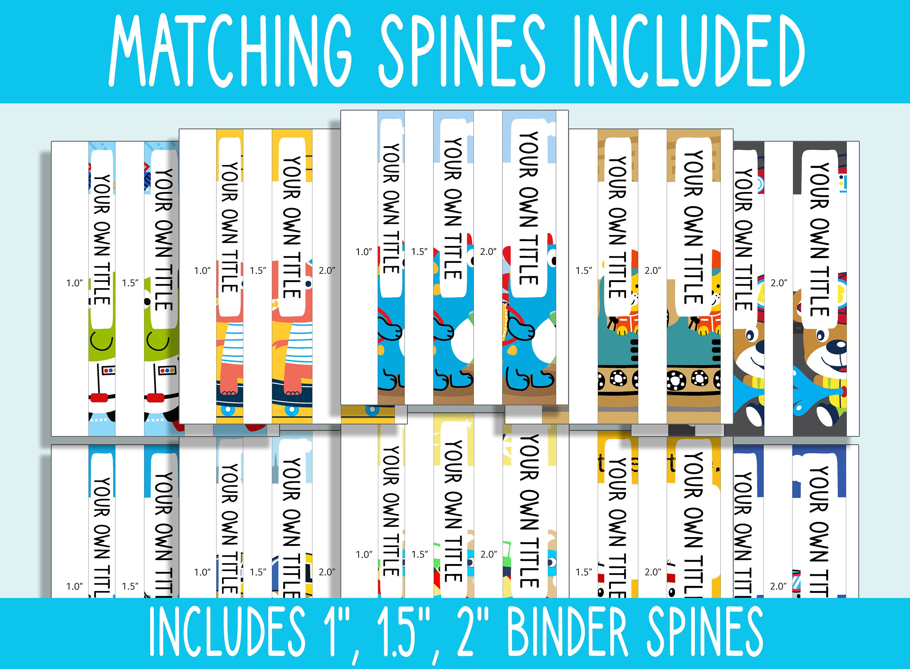 10 Editable Boys Binder Covers Includes 1 1.5 2 - Etsy