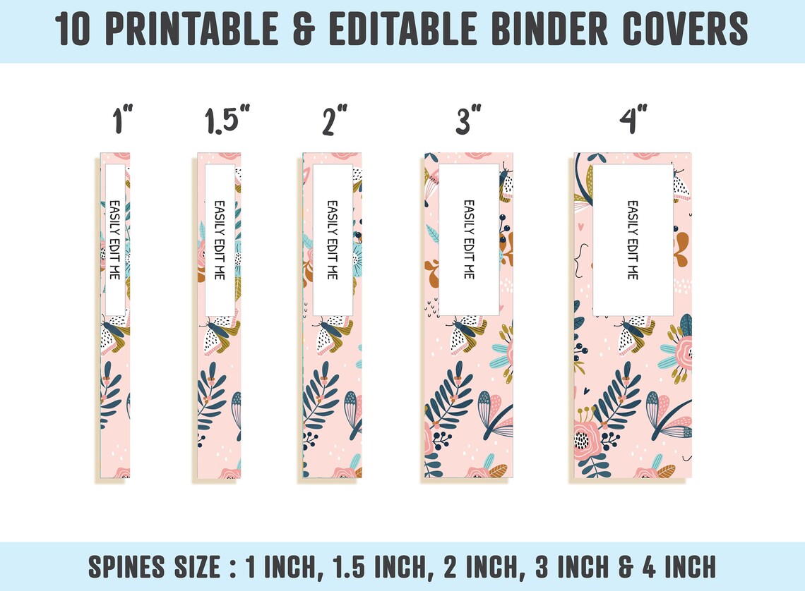Binder Cover Printable 10 Coversspines Binder Insert | Etsy