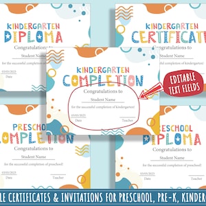 Modern Editable Graduation Certificates, Diplomas, Invitations Template ...