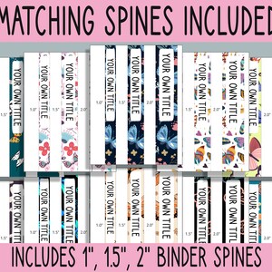 10 Editable Cute Butterfly Binder Covers, Includes 1", 1.5", 2" Spines ...