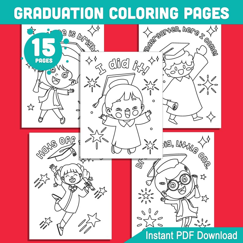 Graduation Coloring Pages – Fun End of Year Activity for Kids With ...