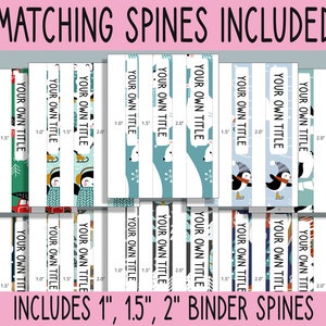 10 Editable Winter Binder Covers, Includes 1, 1.5, 2" Spines, Available ...