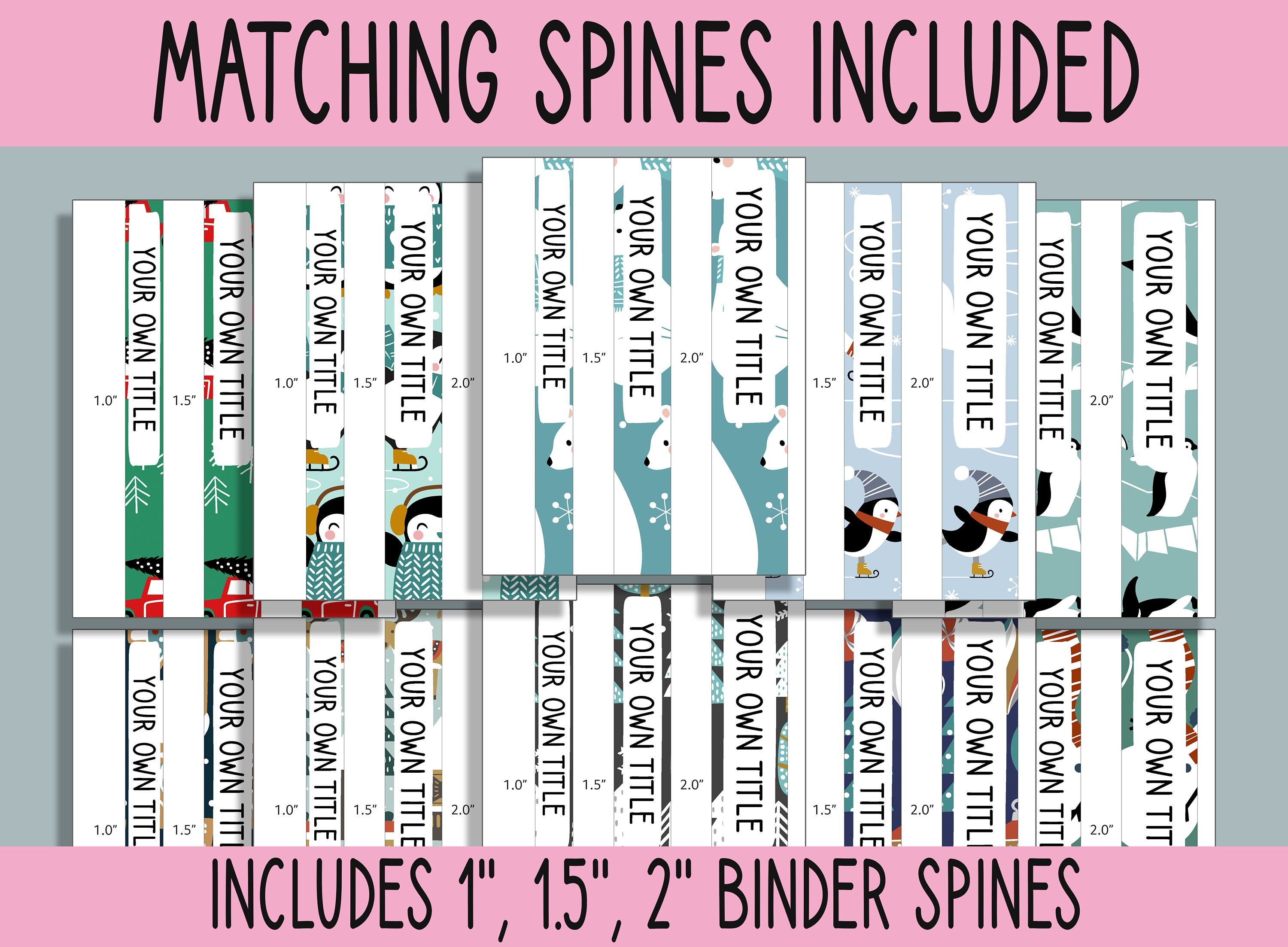 10 Editable Winter Binder Covers Includes 1 1.5 2 - Etsy