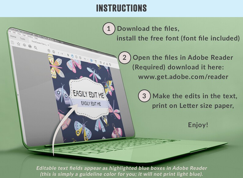 Binder Cover Printable 10 Coversspines Binder Insert | Etsy