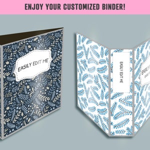 Decorative Floral Binder Cover, 10 Printable/editable Binder Covers ...
