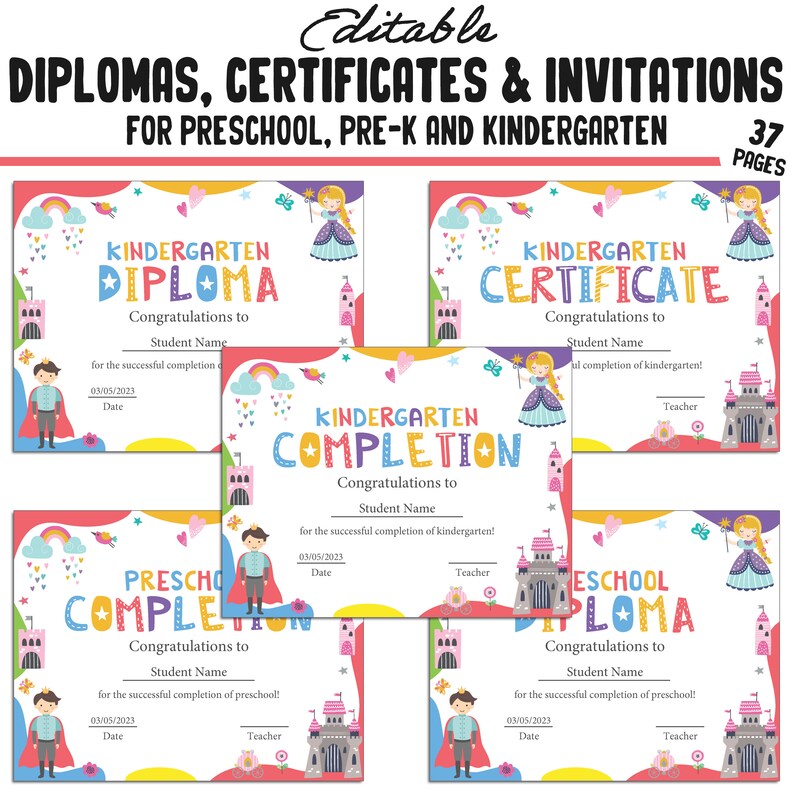 Invitaciones de graduación, diplomas y plantillas de certificados ...