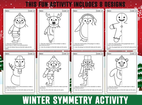 Christmas Symmetry Worksheets