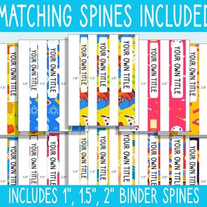 10 Editable Back to School Binder Covers, Includes 1, 1.5, 2" Spines ...