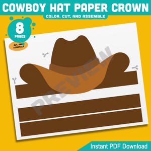 Cowboy and Cowgirl Paper Crowns – Fun Western Headbands and Party Hats ...