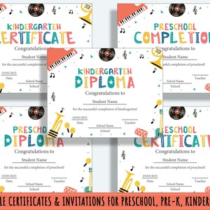Customizable Diplomas, Certificates, and Invitations for Preschool and ...