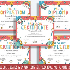 Editable End of Year Awards for Pre-k or Kindergarten Graduation ...